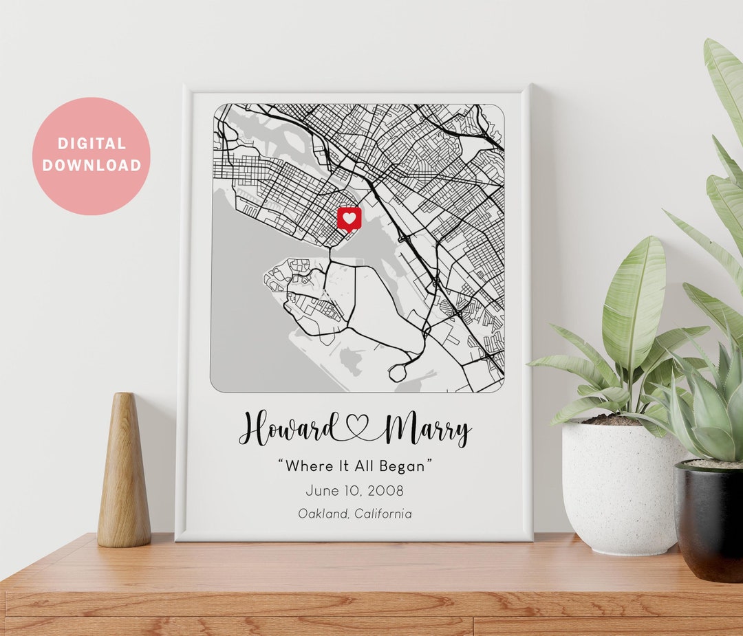 Custom Map Location Print, Latitude Coordinates Print, Where It All ...