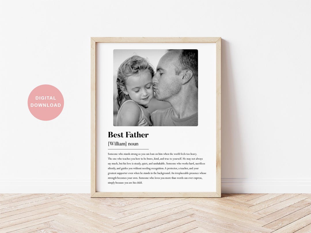 Custom Best Father Definition Print, Personalized Definition Print ...