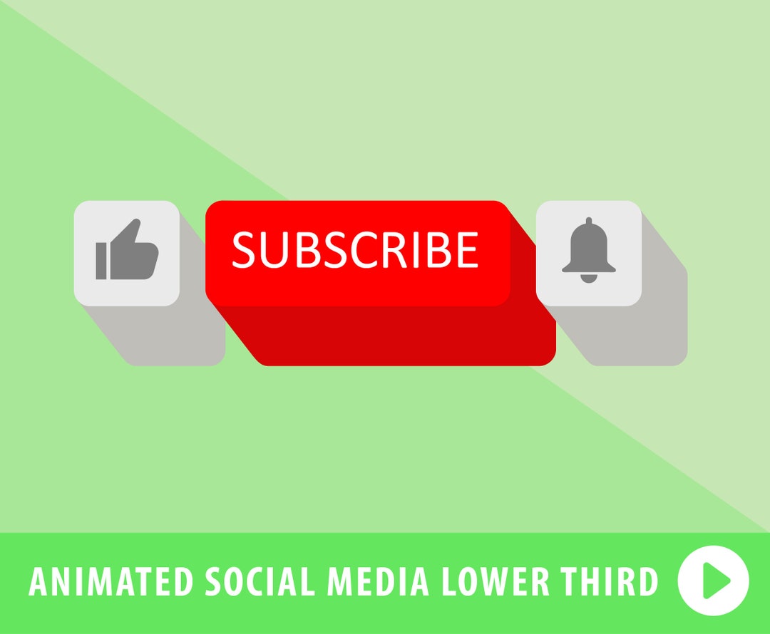 Animated Social Media Lower Thirds, Intro Lower Third Button for Youtube, Subscribe Like ...