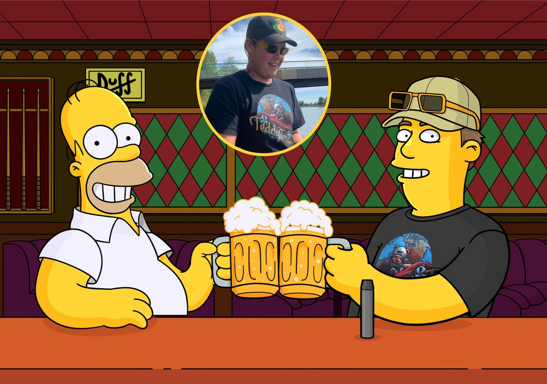 Simpsons Custom Portrait, Simpsons Bar, Simpsons Family Portrait ...