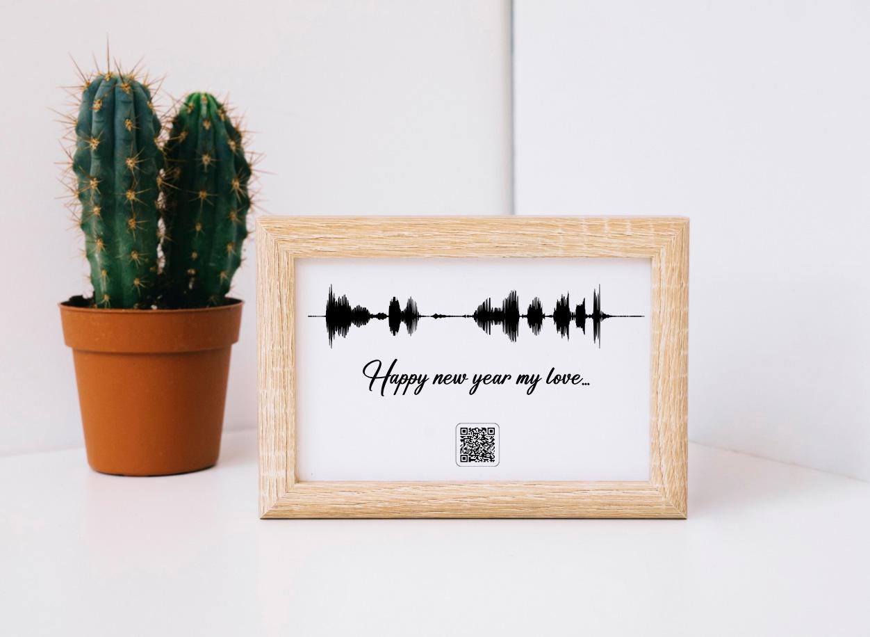 Custom Soundwave Art, Voice Recording Gift, QR Code Clip, Soundwave ...