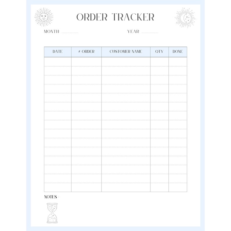 Template Order Tracker Printable Small Business Gray - Etsy