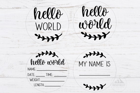 Baby Milestone Rounds Svg Hello World Rounds SVG Birth Stats - Etsy UK