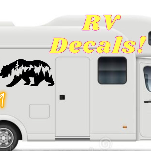 Large Bear Camper Decals - Etsy