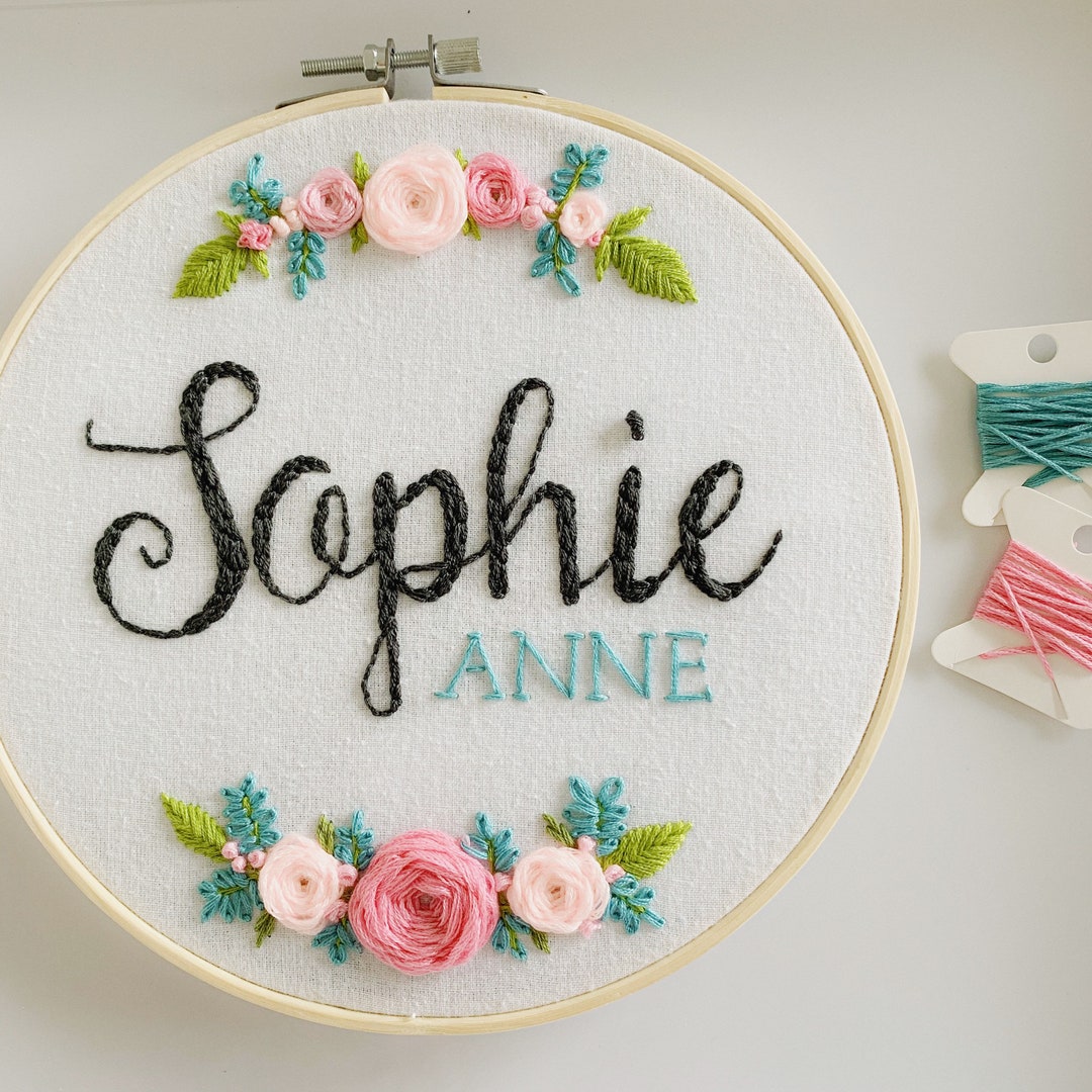 Custom Name Hand Embroidery Hoop - Etsy