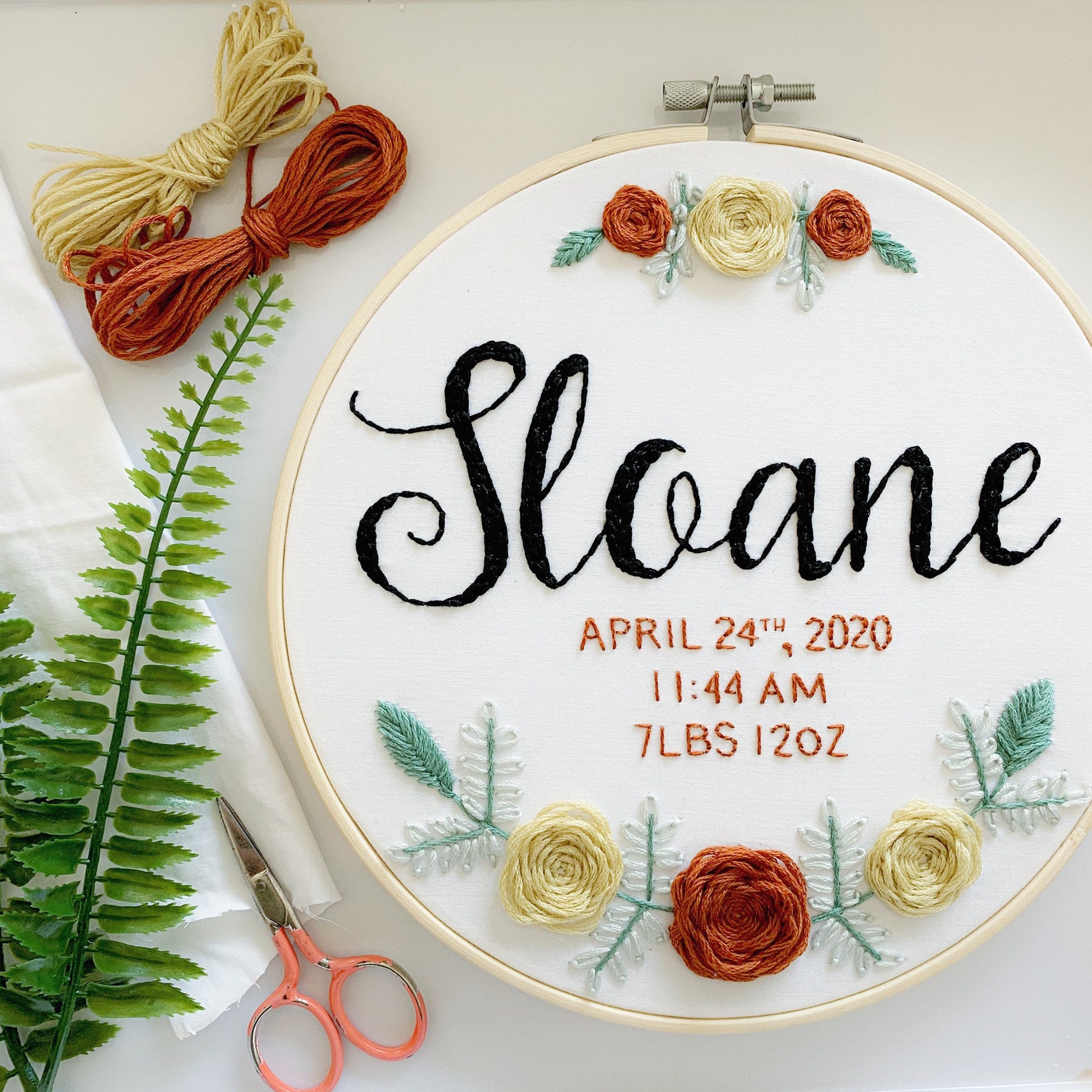Custom Name Hand Embroidery Hoop - Etsy