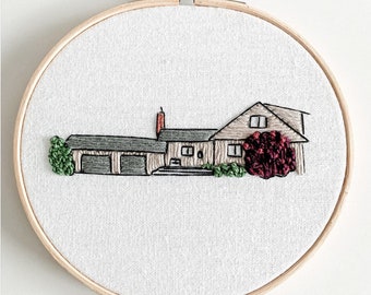 Custom Hand Embroidery of House, Building or Structure Commissioned - Etsy