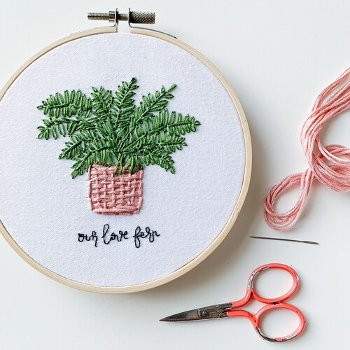 Vern the Fern Embroidery Pattern PDF Download Hand - Etsy