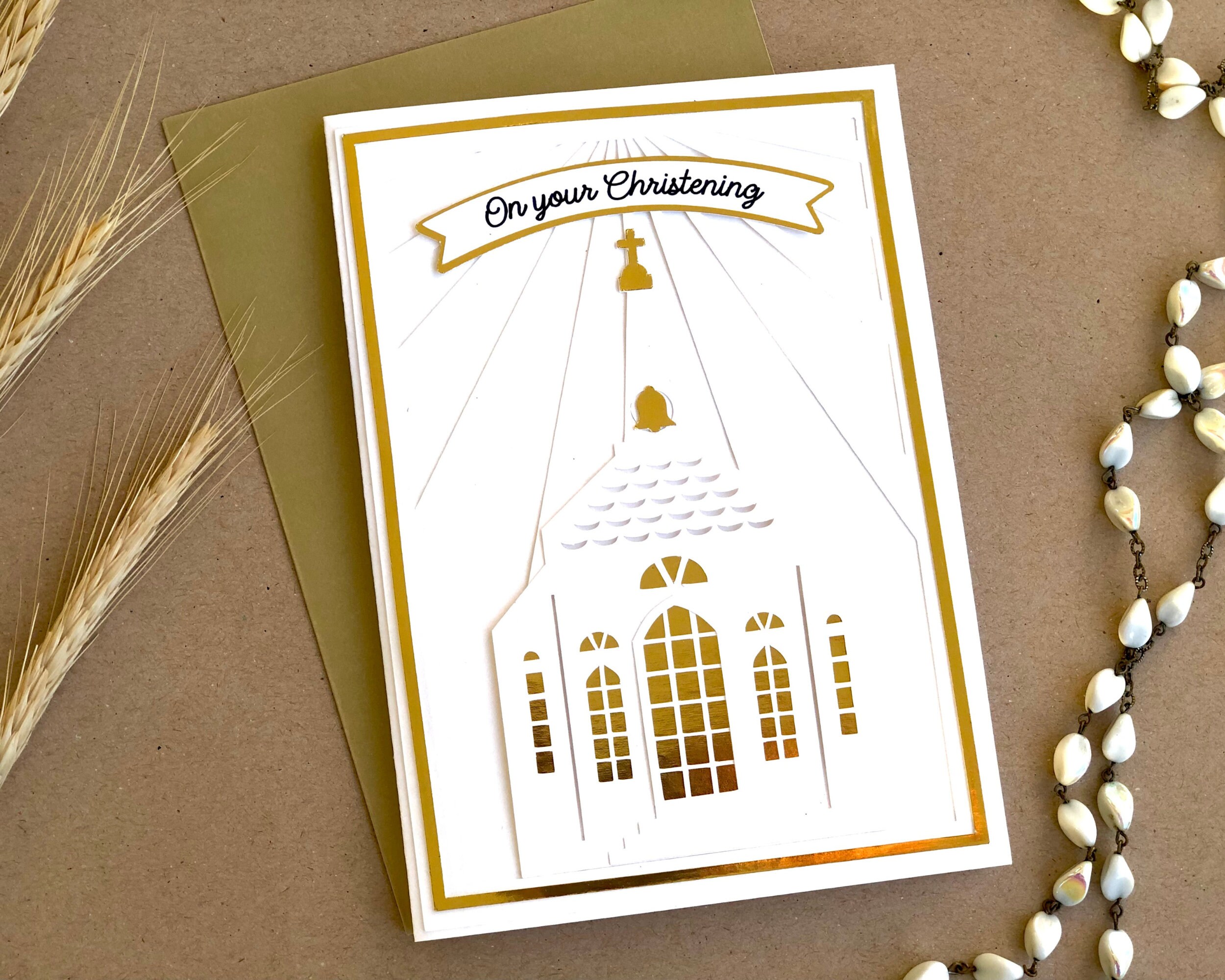 Chapel Card SVG: Paper Cut Church Card for Holy Communion, Confirmation ...