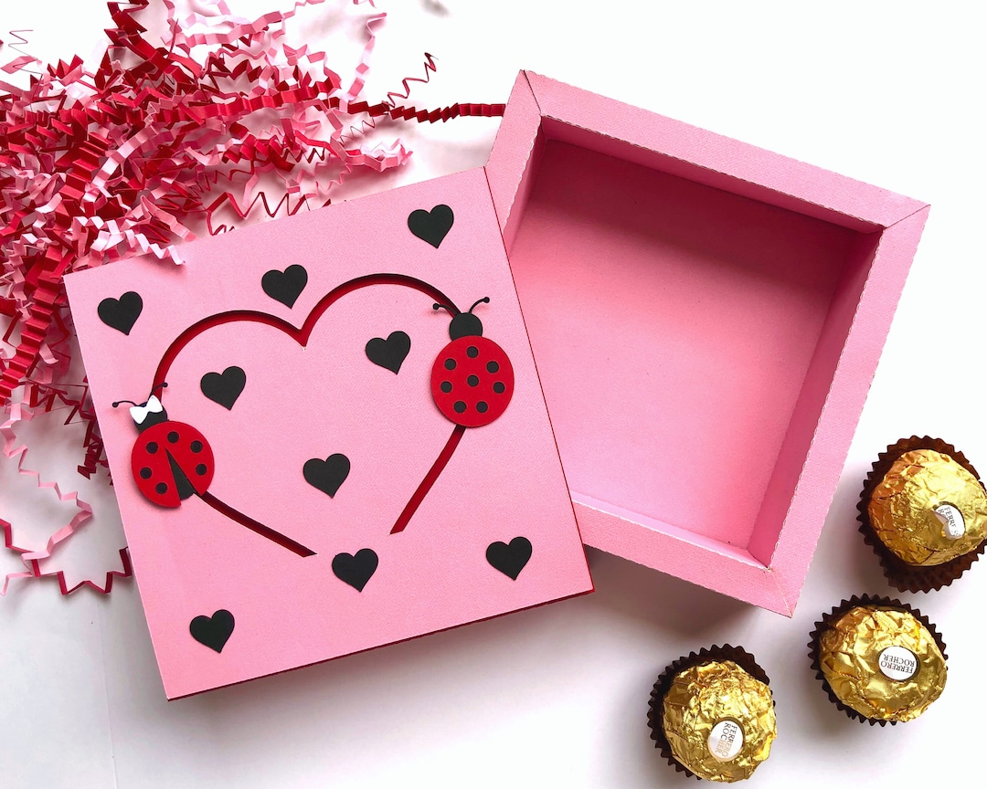 Valentine's Gift Box SVG, Lady Bug Party Favor, Ferrero Slide Box SVG ...