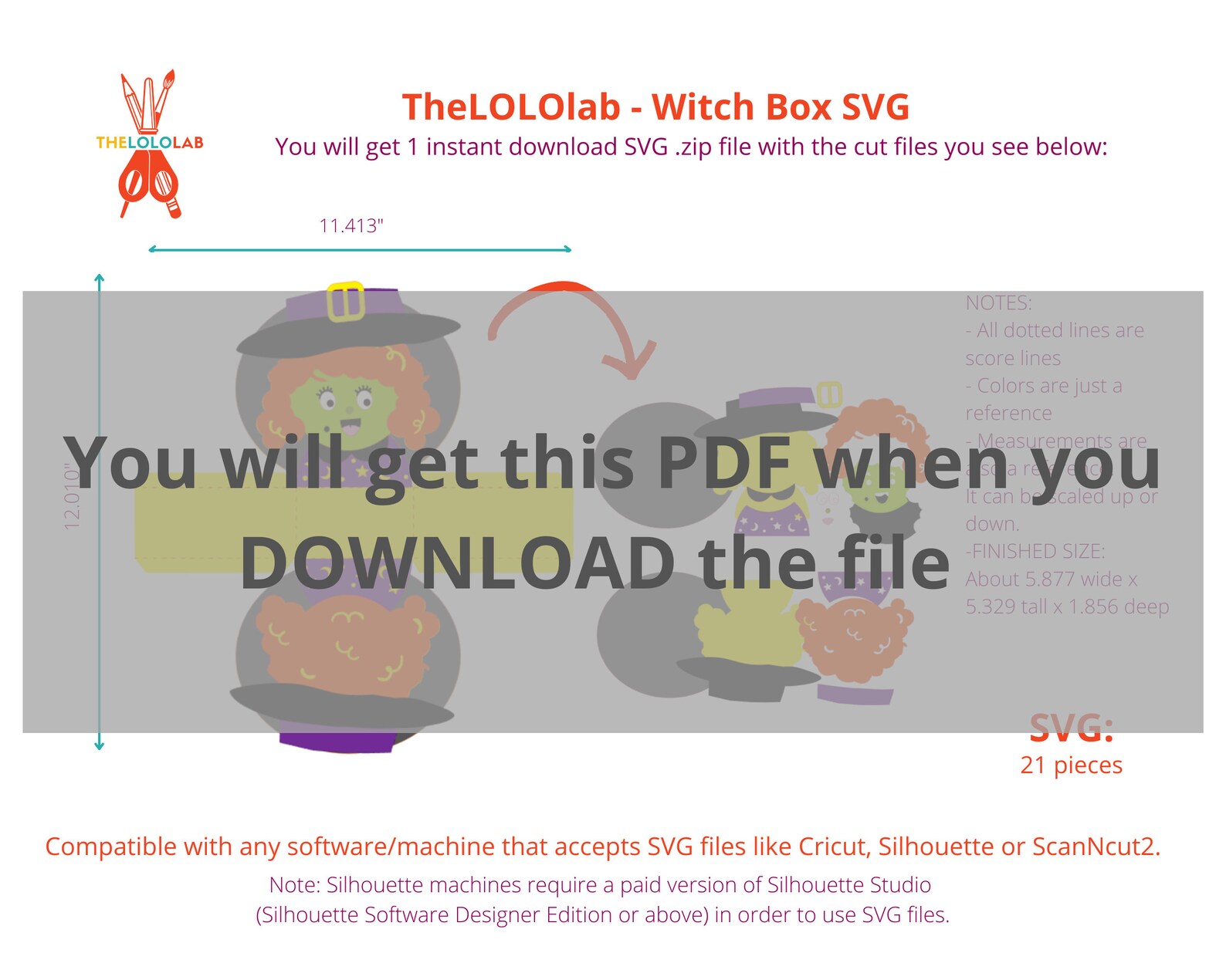 Witch Box SVG. Get This Cute Halloween SVG and Make Party - Etsy