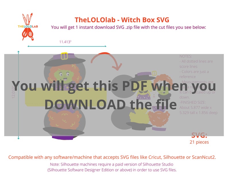 Witch Box SVG. Get This Cute Halloween SVG and Make Party - Etsy