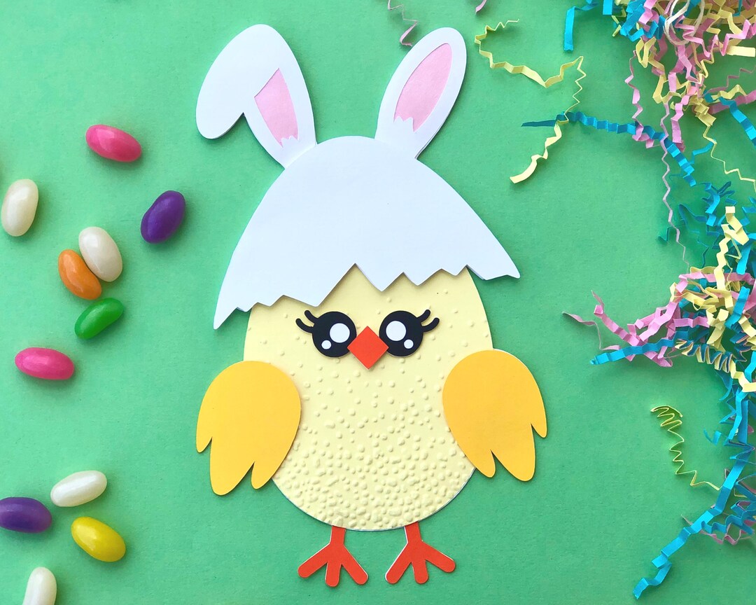 Cute Easter Chick File With Bunny Ears, Baby Chick SVG Great for Easter ...