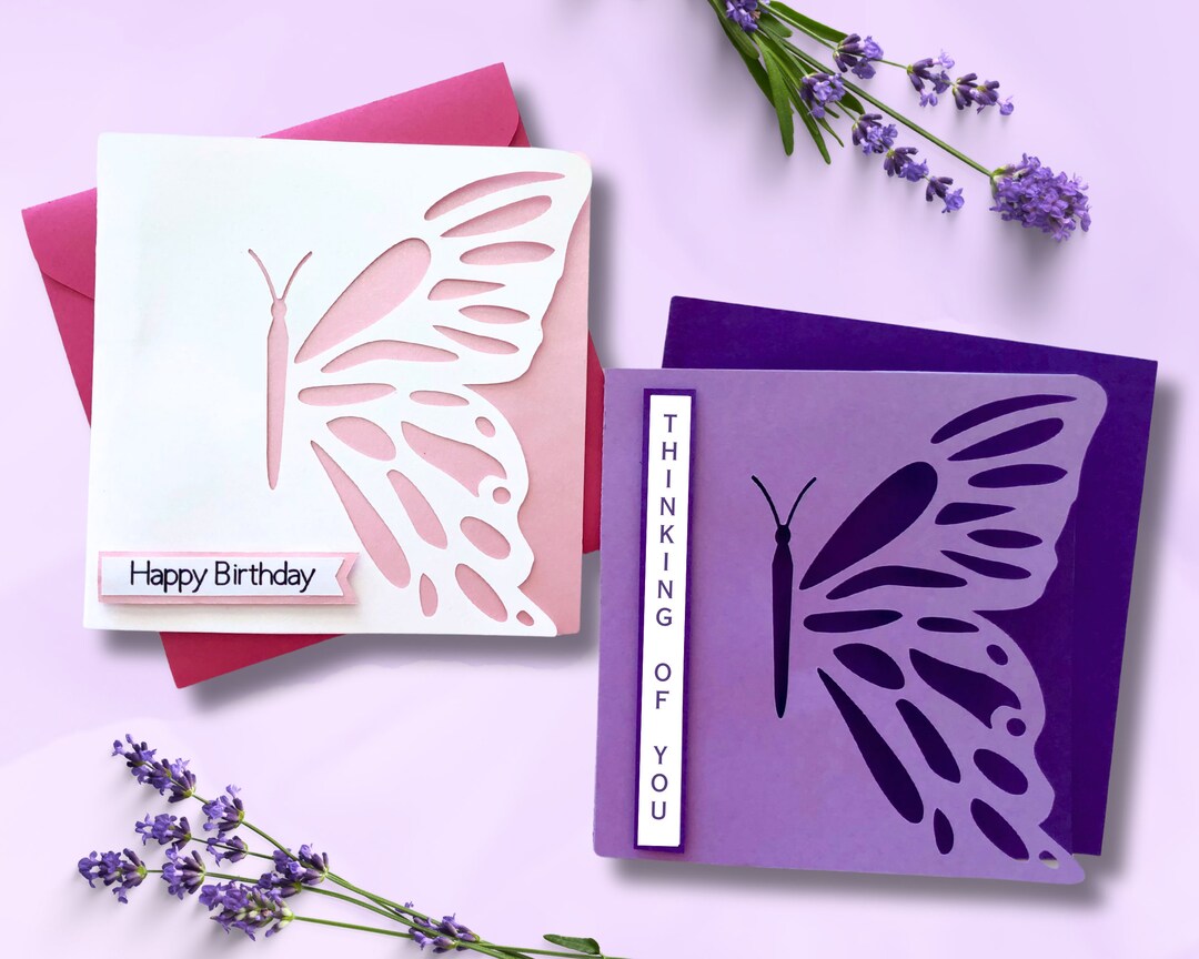 Butterfly Card SVG. Custom Card SVG, Easy to Personalize for Different ...