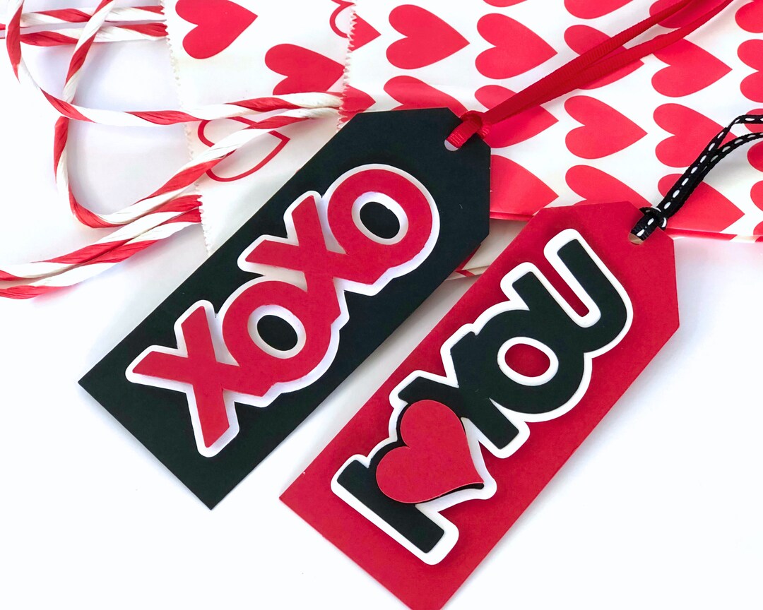 Valentine's Day Gift Tag SVG, I Love You XOXO Labels (digital Download ...