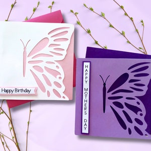 Butterfly Card SVG. Custom Card SVG, Easy to Personalize for Different ...