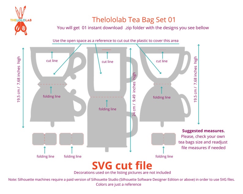 Tea Bag Holders SVG. Get This Coffee Tea Cup Bundle Perfect - Etsy