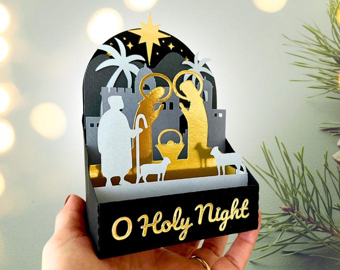 Nativity of Jesus Pop-up Card 3D Merry Christmas Card Paper Cutting ...