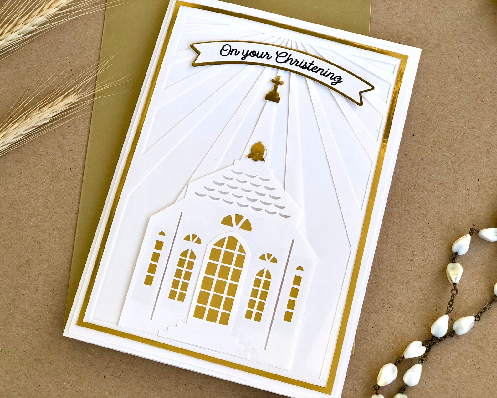 Chapel Card SVG: Paper Cut Church Card for Holy Communion, Confirmation ...