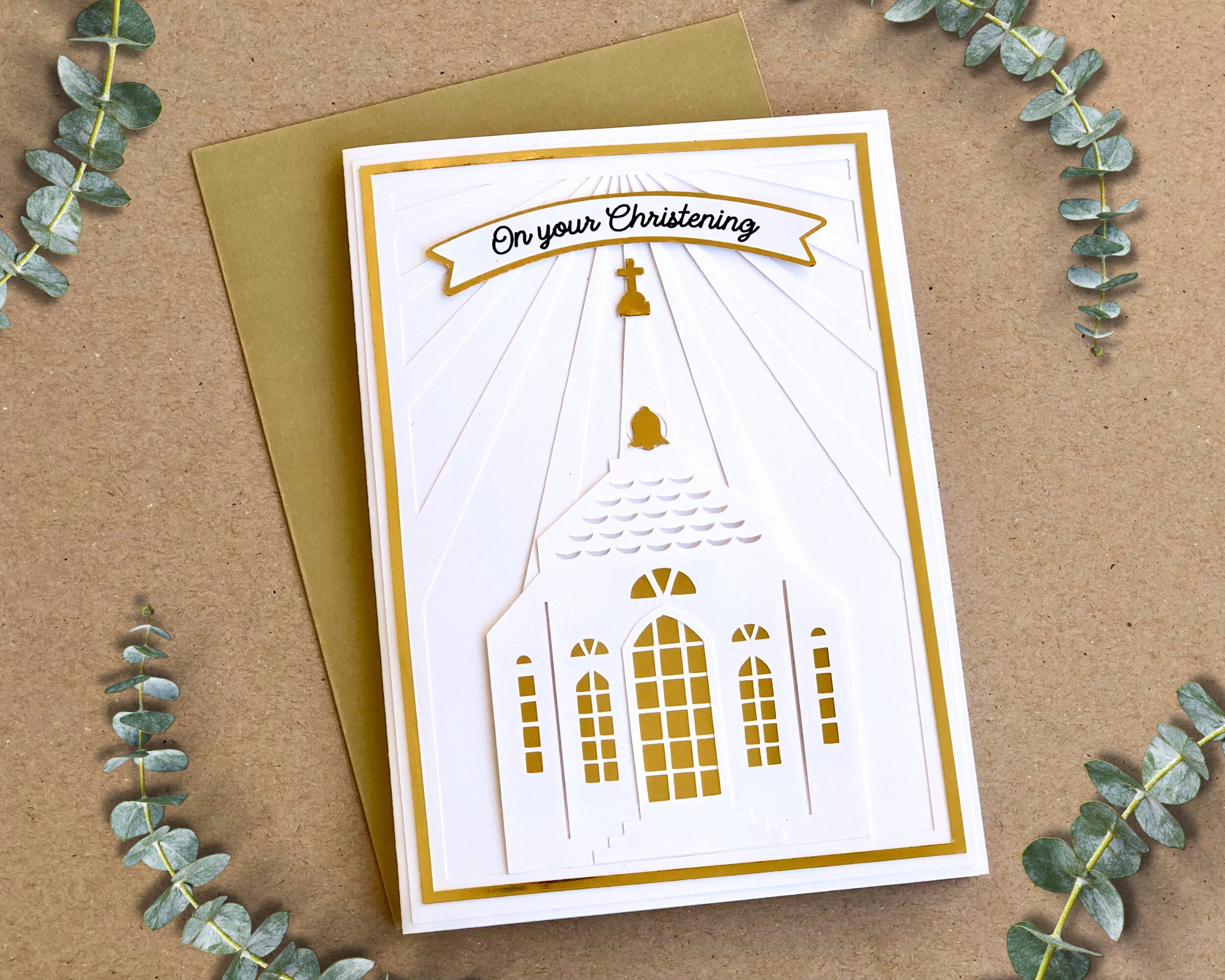 Chapel Card SVG: Paper Cut Church Card for Holy Communion, Confirmation ...