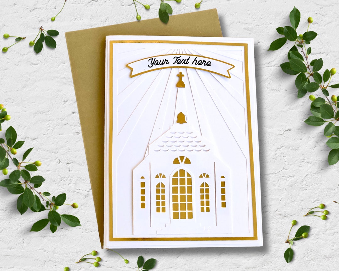 Chapel Card SVG: Paper Cut Church Card for Holy Communion, Confirmation ...