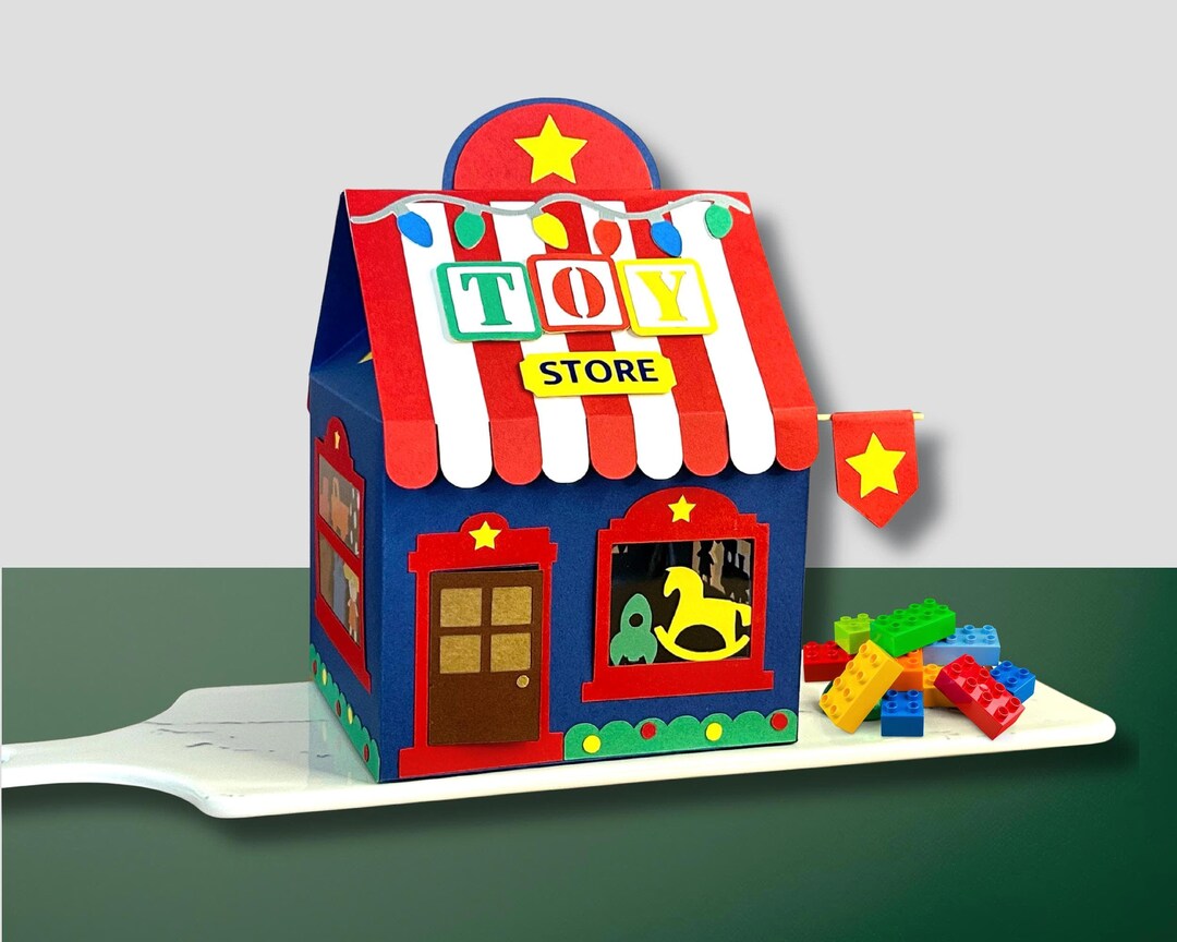 Kids Gift Box SVG Cut File: 3D Paper House, Toy Store Party Favor ...