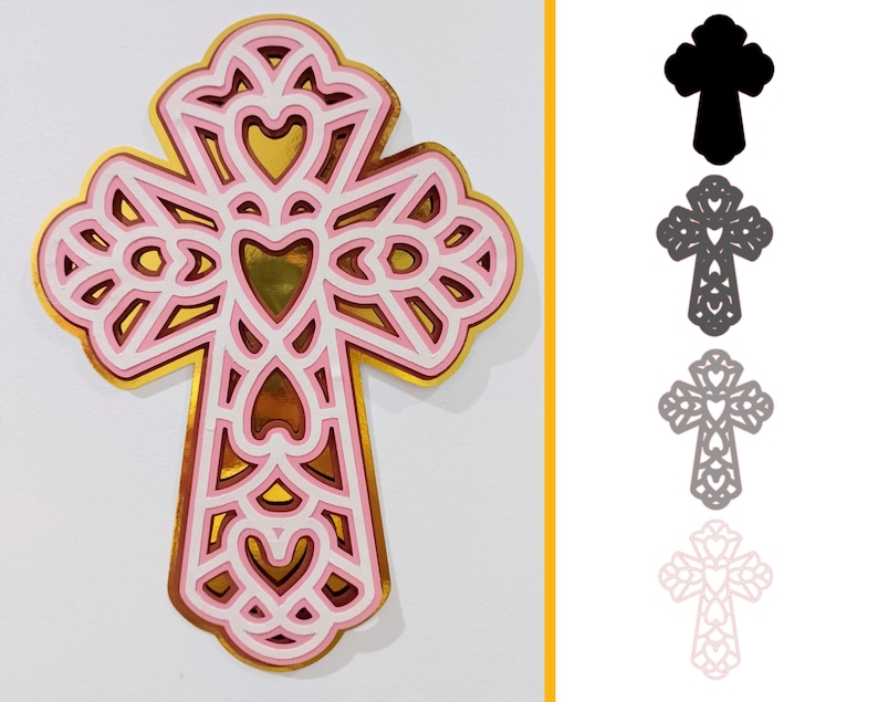 Layered Cross SVG. Religious Cut File. Ideal for Wall Art | Etsy