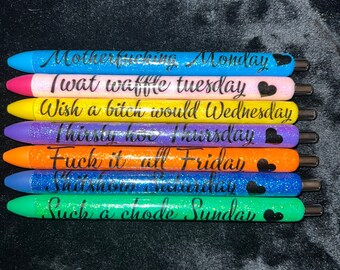 Days of the Weeks Curse Pens - Etsy
