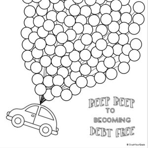 Car Payoff Debt or Car Savings Tracker Progress Chart -- 100 Balloons ...