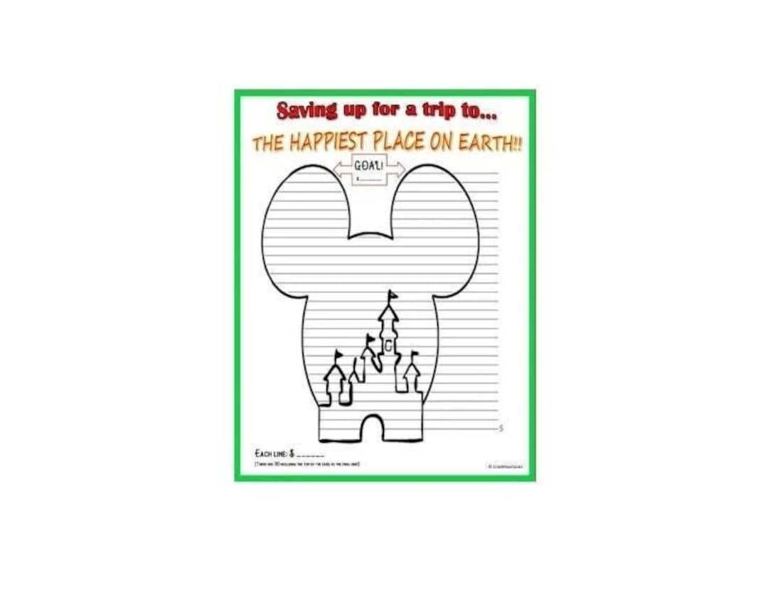 Disneyland Savings Tracker! Save for Disneyland, Micky and Minnie Fund ...
