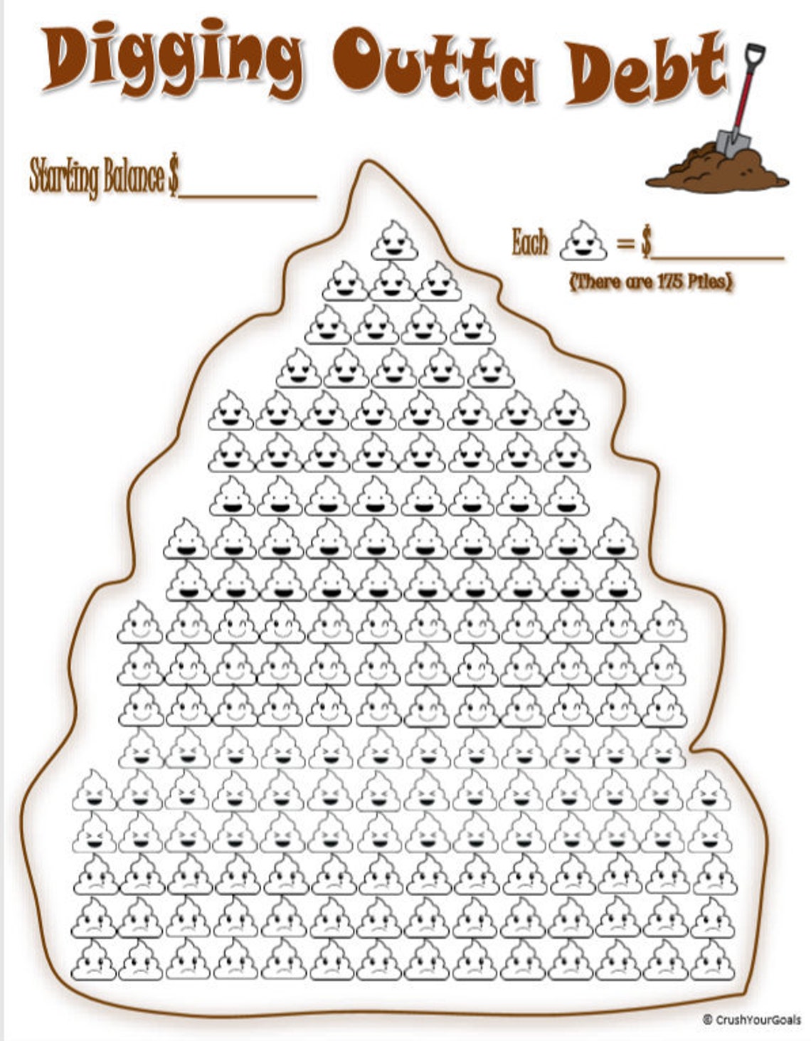 Fun Emoji Debt Tracker - Debt Payoff Color Chart! Dave Ramsey, Debt ...