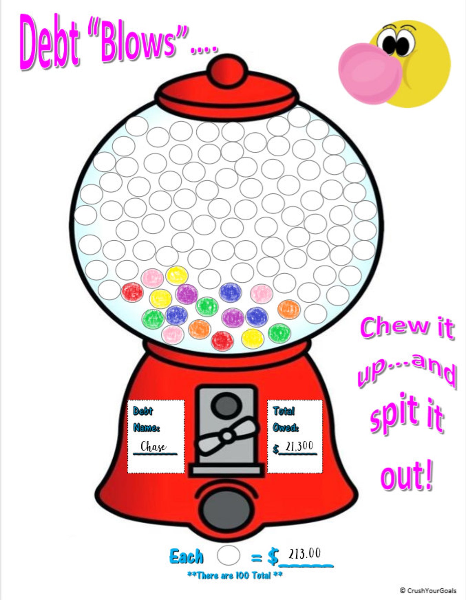 Debt Payoff Chart Gumball Machine Debt Payoff Color Chart Etsy UK Debt Payoff Chart Gumball Machine Debt Payoff Color Chart Etsy UK