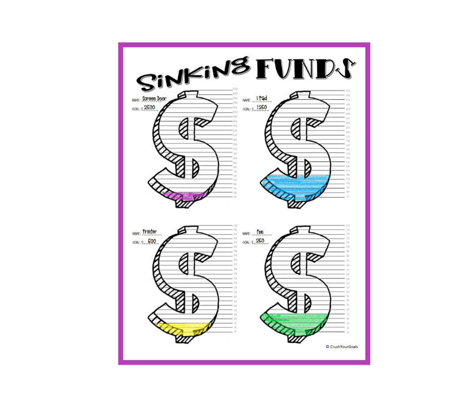 Sinking Funds Savings Tracker! Dave Ramsey, Savings Tracker Printable ...