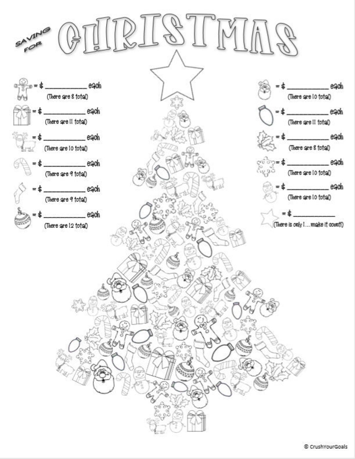 Christmas Savings Tracker - Christmas Sinking Funds - Christmas ...