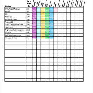 Bill Tracker Chart - 2 Page Set! Yearly and Monthly - Bill Planner ...
