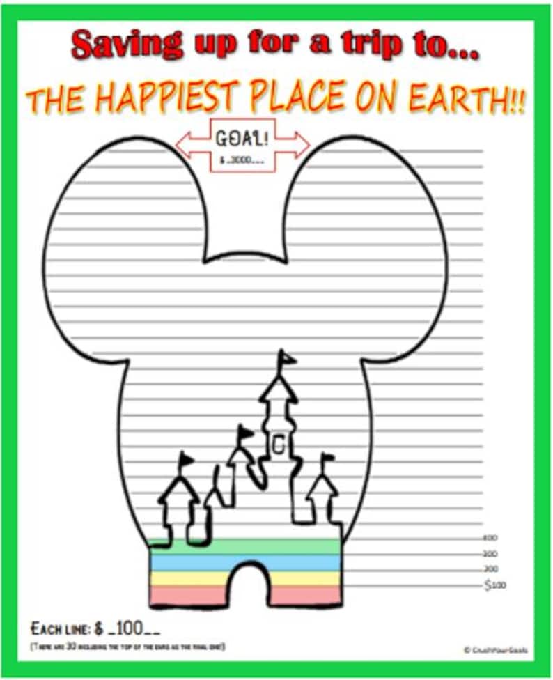 Disneyland Savings Tracker! Save for Disneyland, Micky and Minnie Fund ...