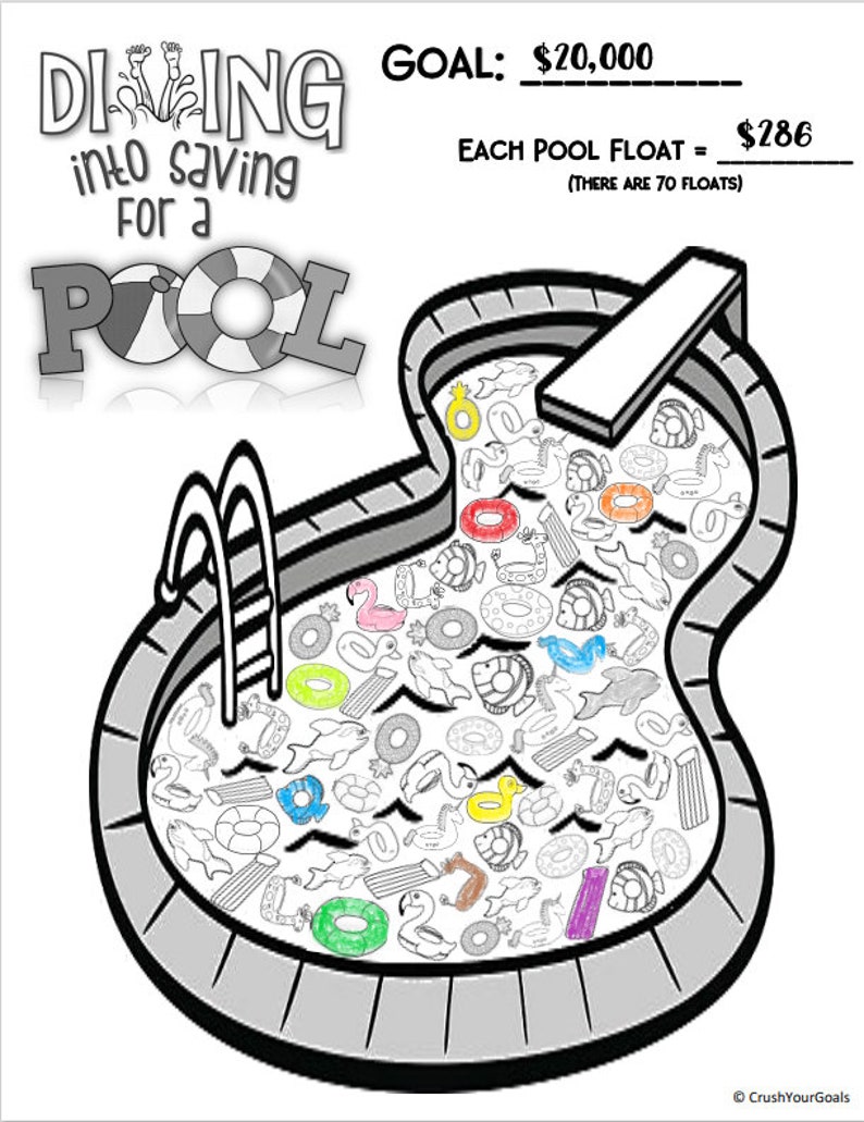 POOL Savings Tracker Dave Ramsey, Savings Tracker Printable, Visual ...