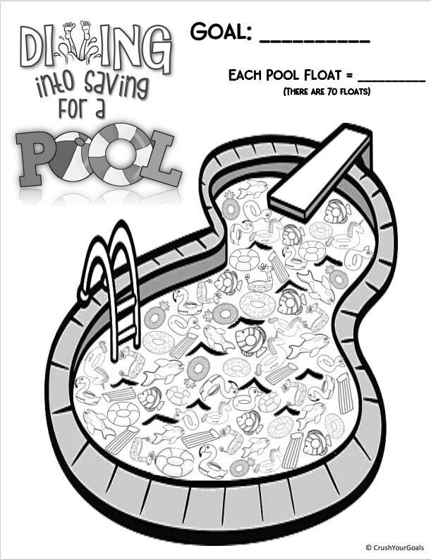 POOL Savings Tracker! Dave Ramsey, Savings Tracker Printable, Visual ...