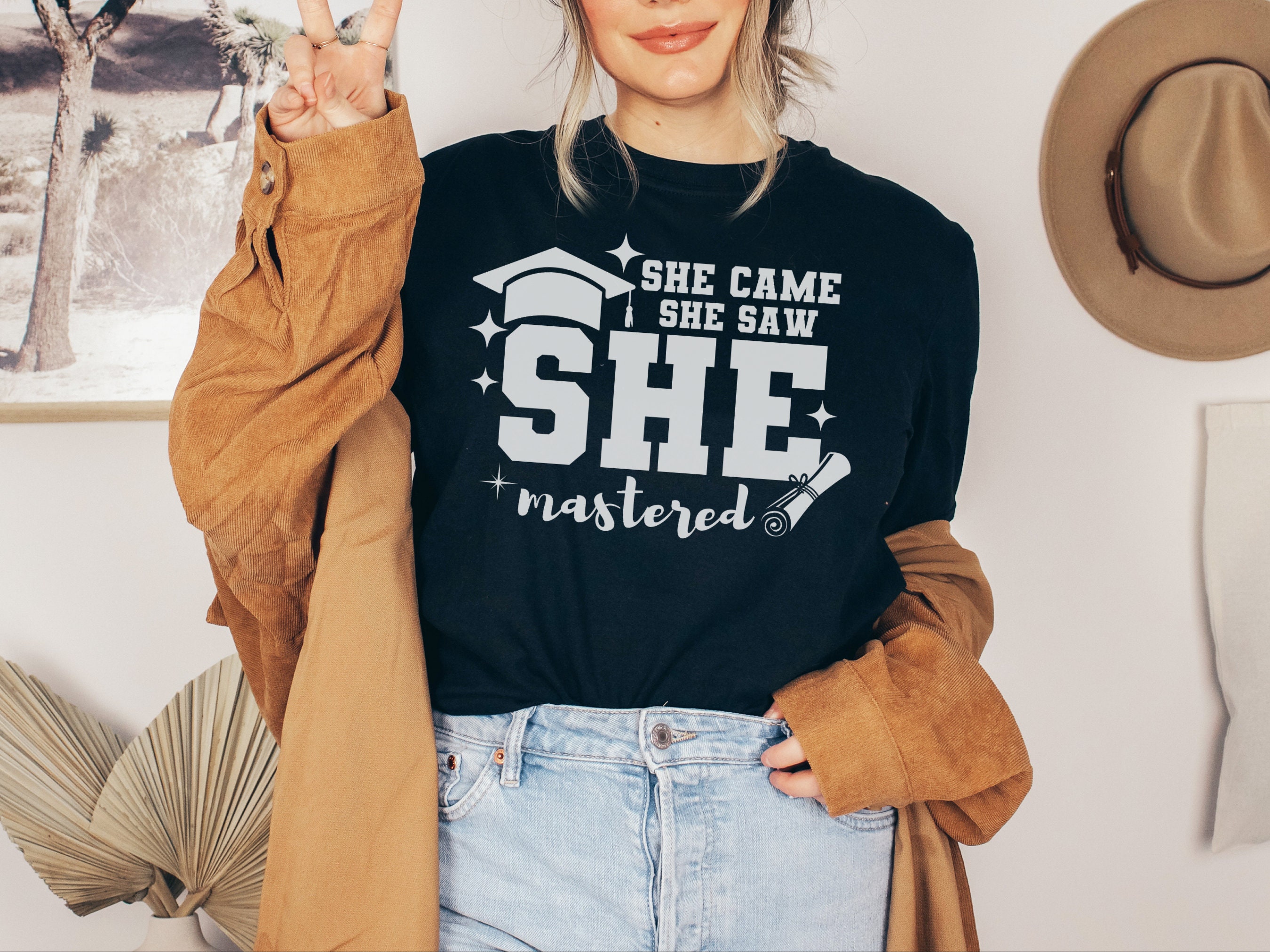 She Came She Saw She Mastered, Master Degree Shirt, Graduation Shirt ...