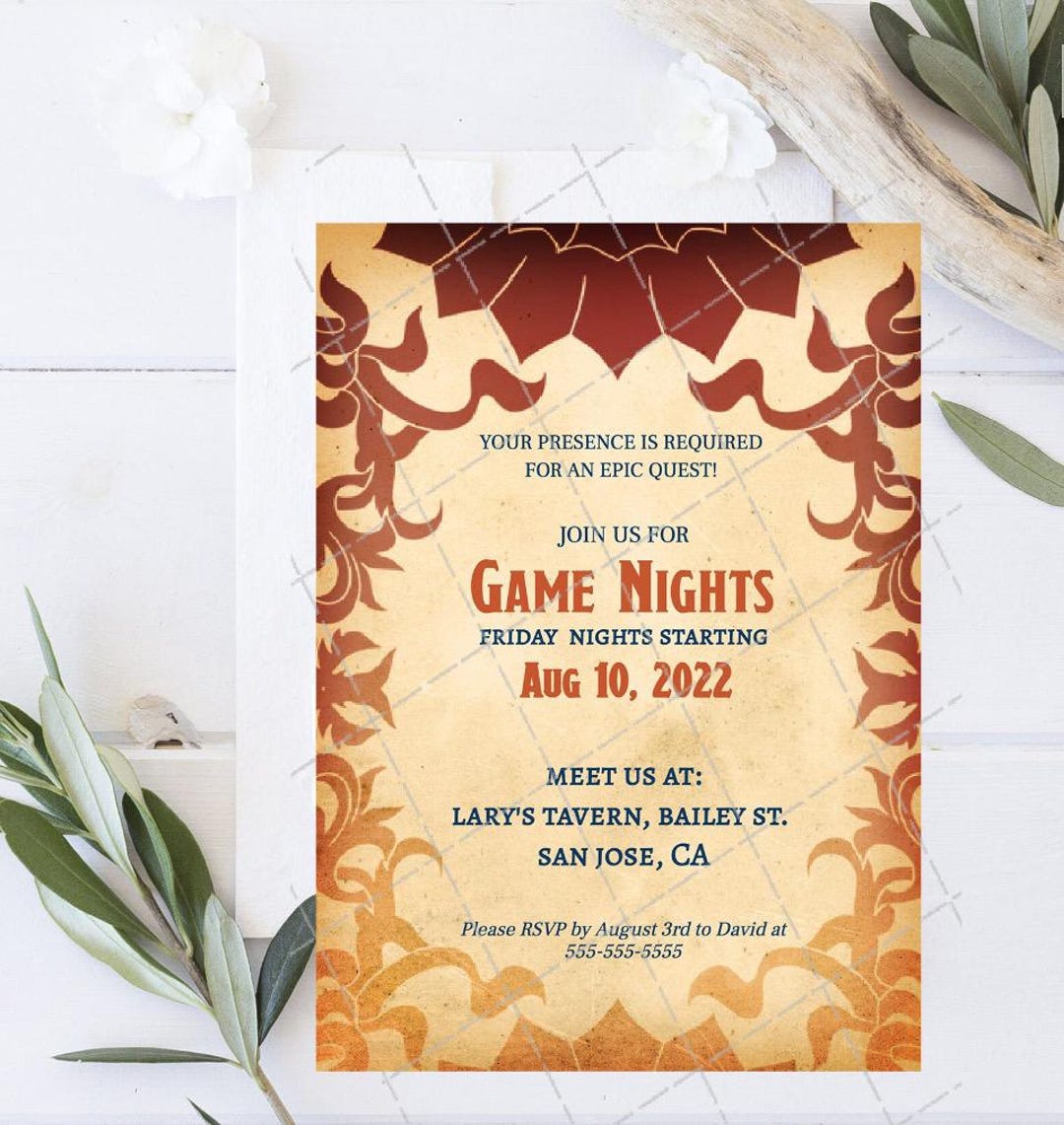 Editable Victorian Medieval Invitation_game Night RPG Invite_printable ...