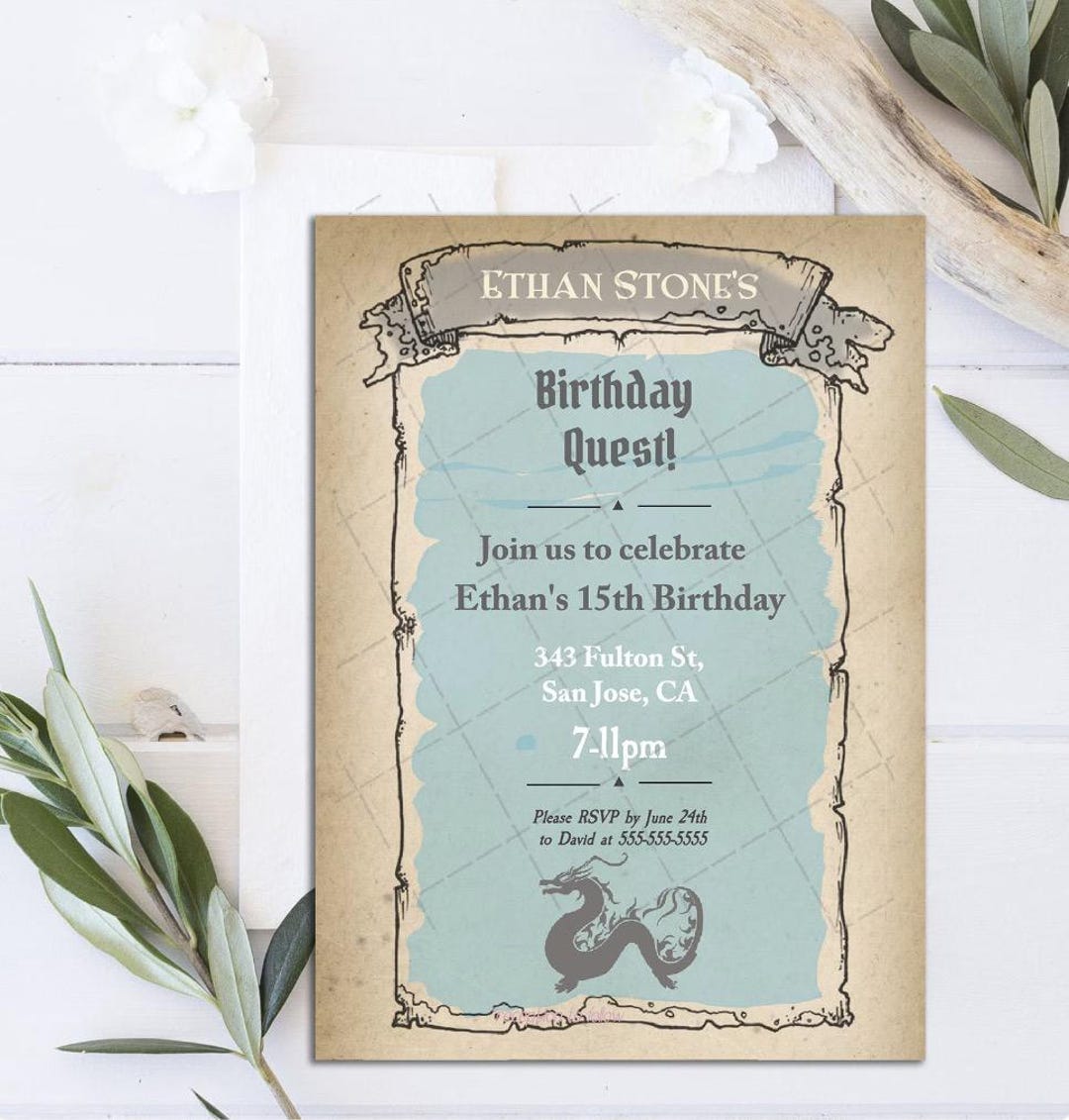 Dungeons and Dragons Bundle Invitation Template_vintage Map Birthday ...