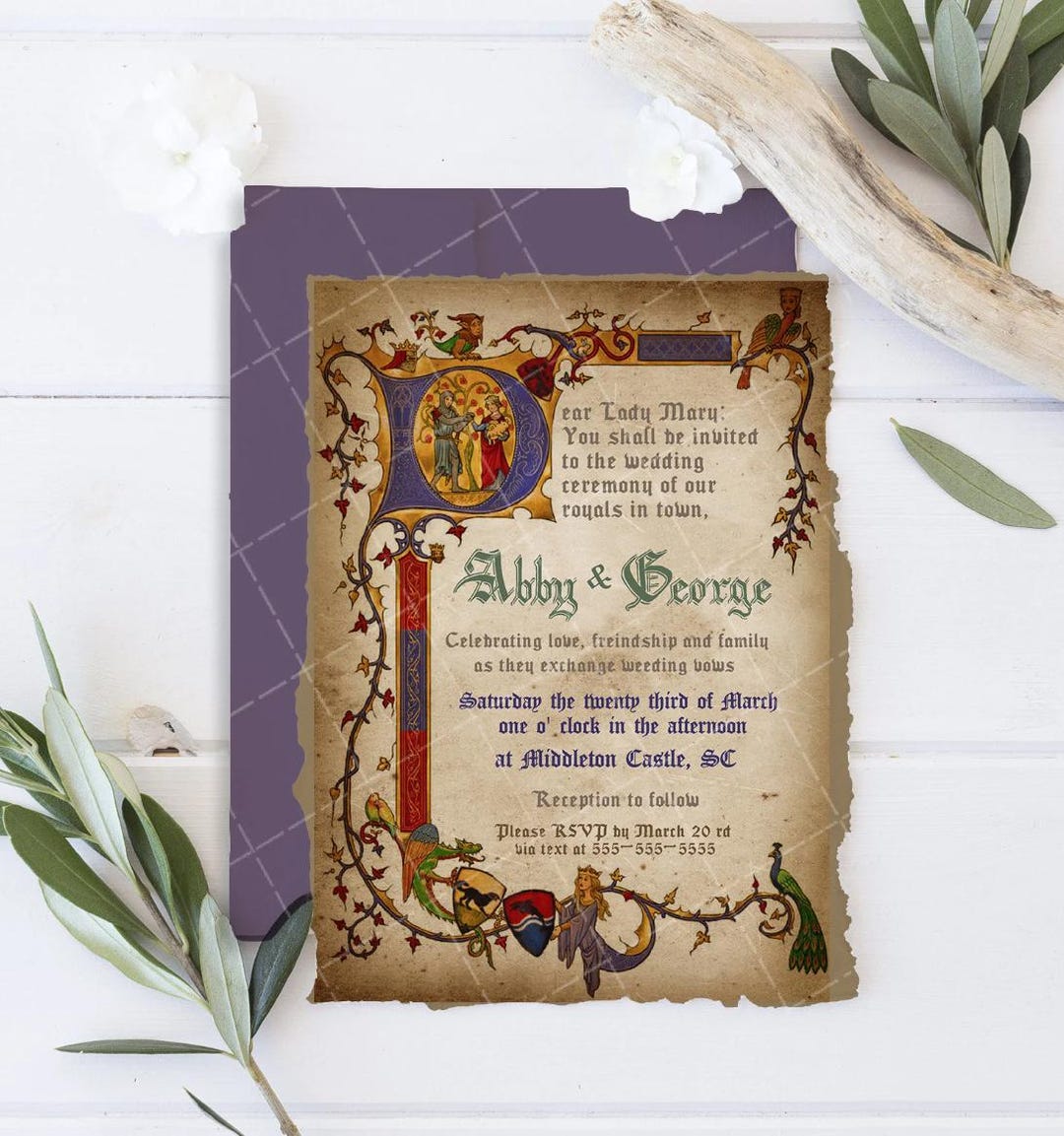 Editable Medieval Wedding Invitation_printable and Mobile Bundle ...
