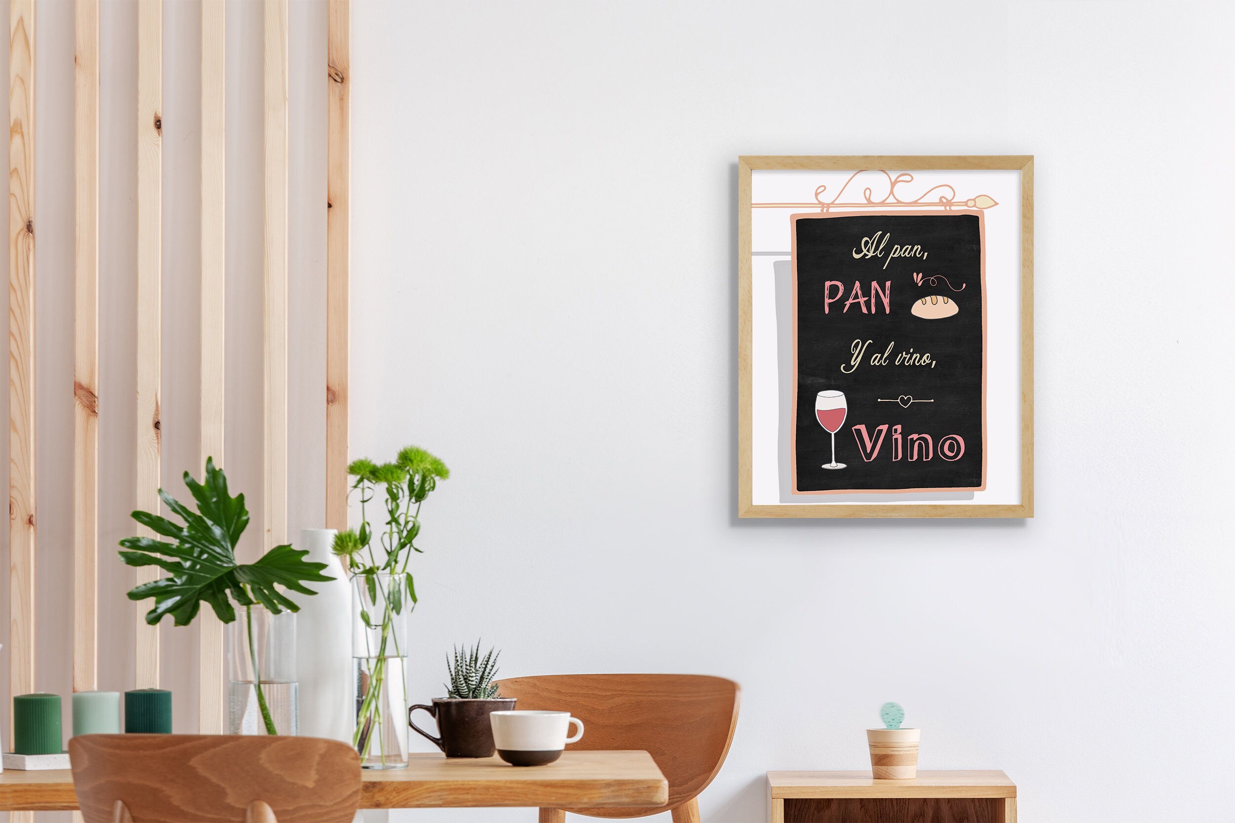 Printable Spanish Wine Quote Digital Wall Art, Kitchen Food Poster ...