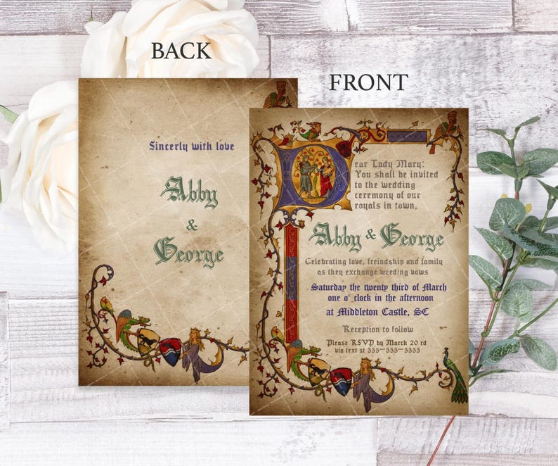 Editable Medieval Wedding Invitation_printable and Mobile Bundle ...