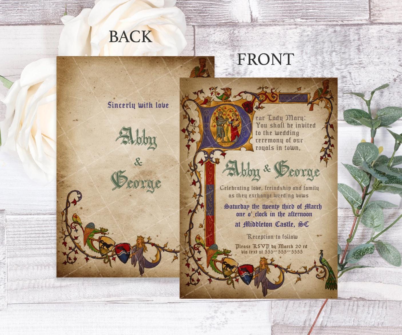 Editable Medieval Wedding Invitation_printable and Mobile Bundle ...