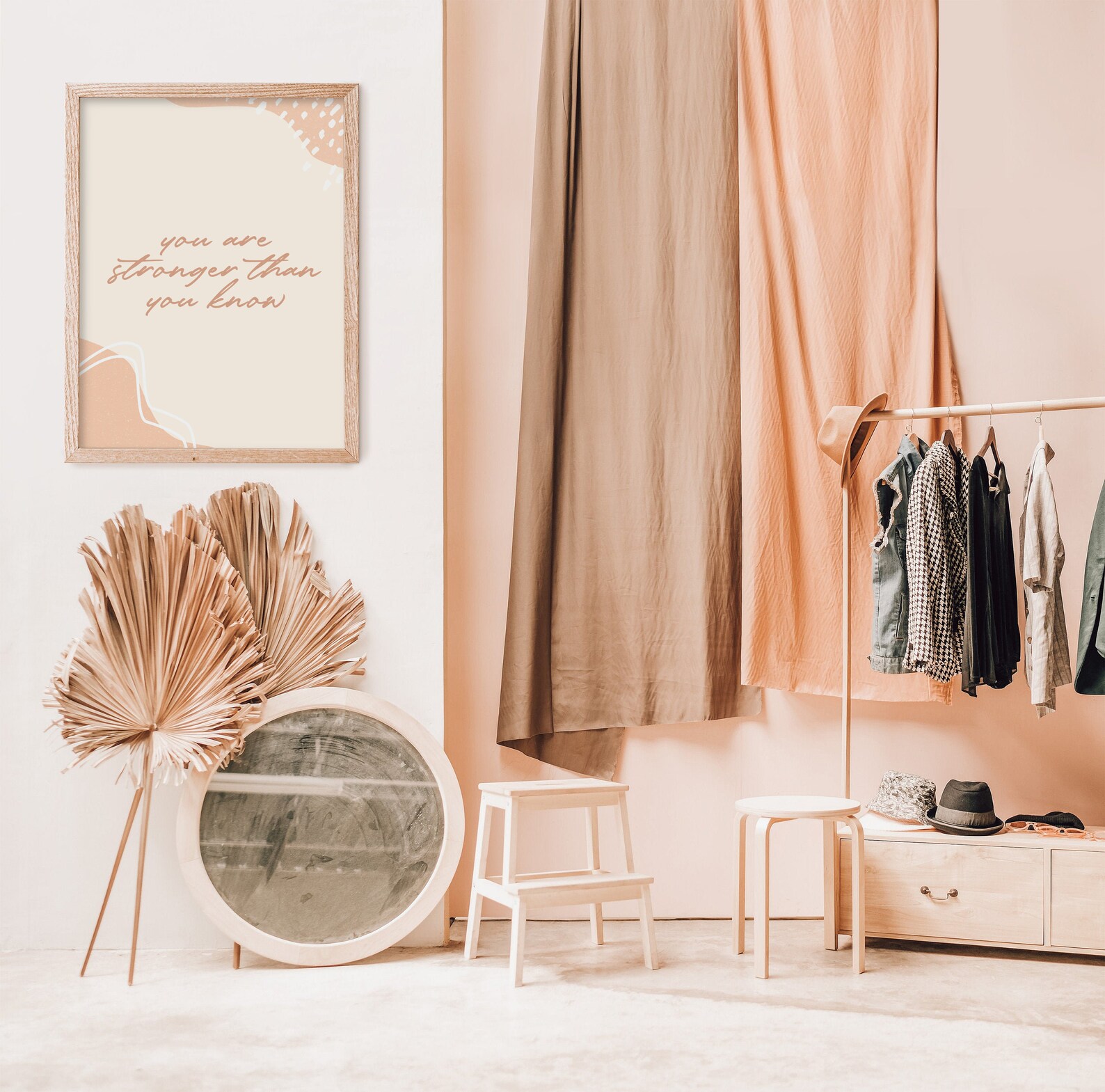 Boho Poster / Blush Pink Wall Art for Boho Theme Decor - Etsy