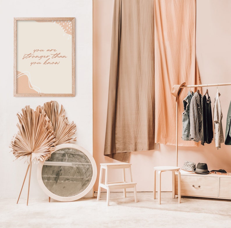 Boho Poster / Blush Pink Wall Art for Boho Theme Decor - Etsy