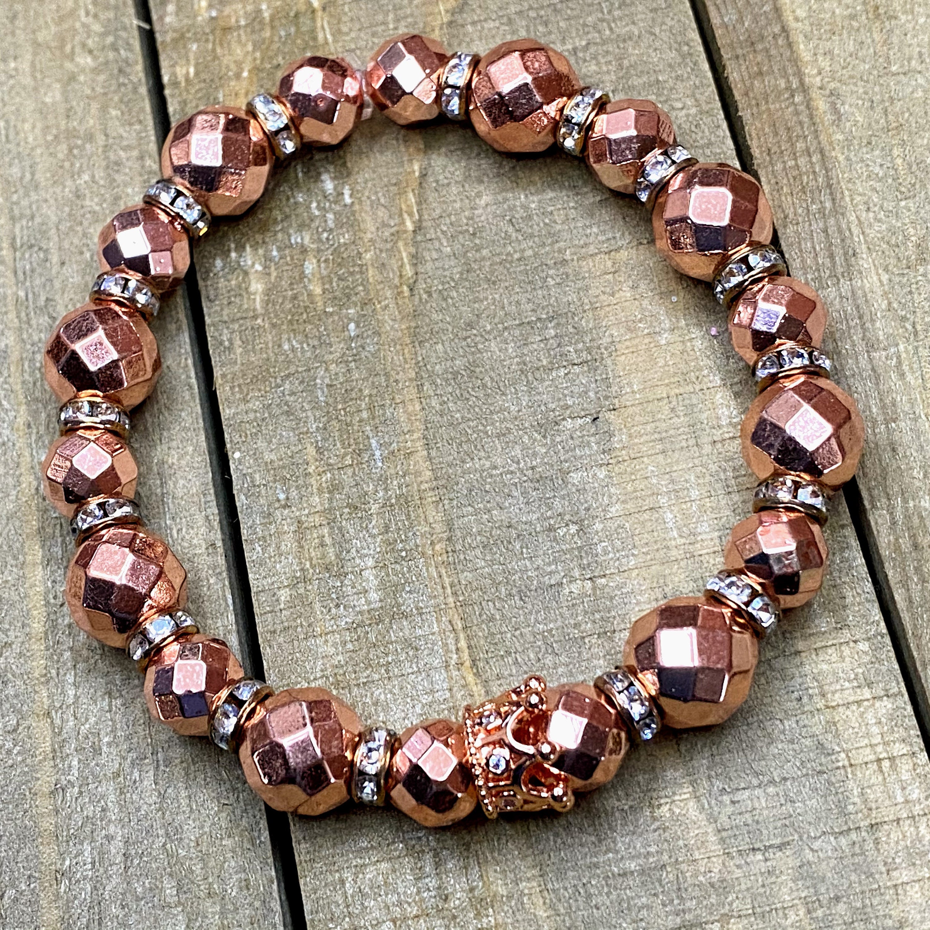 Stretchy Rose Gold Beaded Bracelets - Etsy
