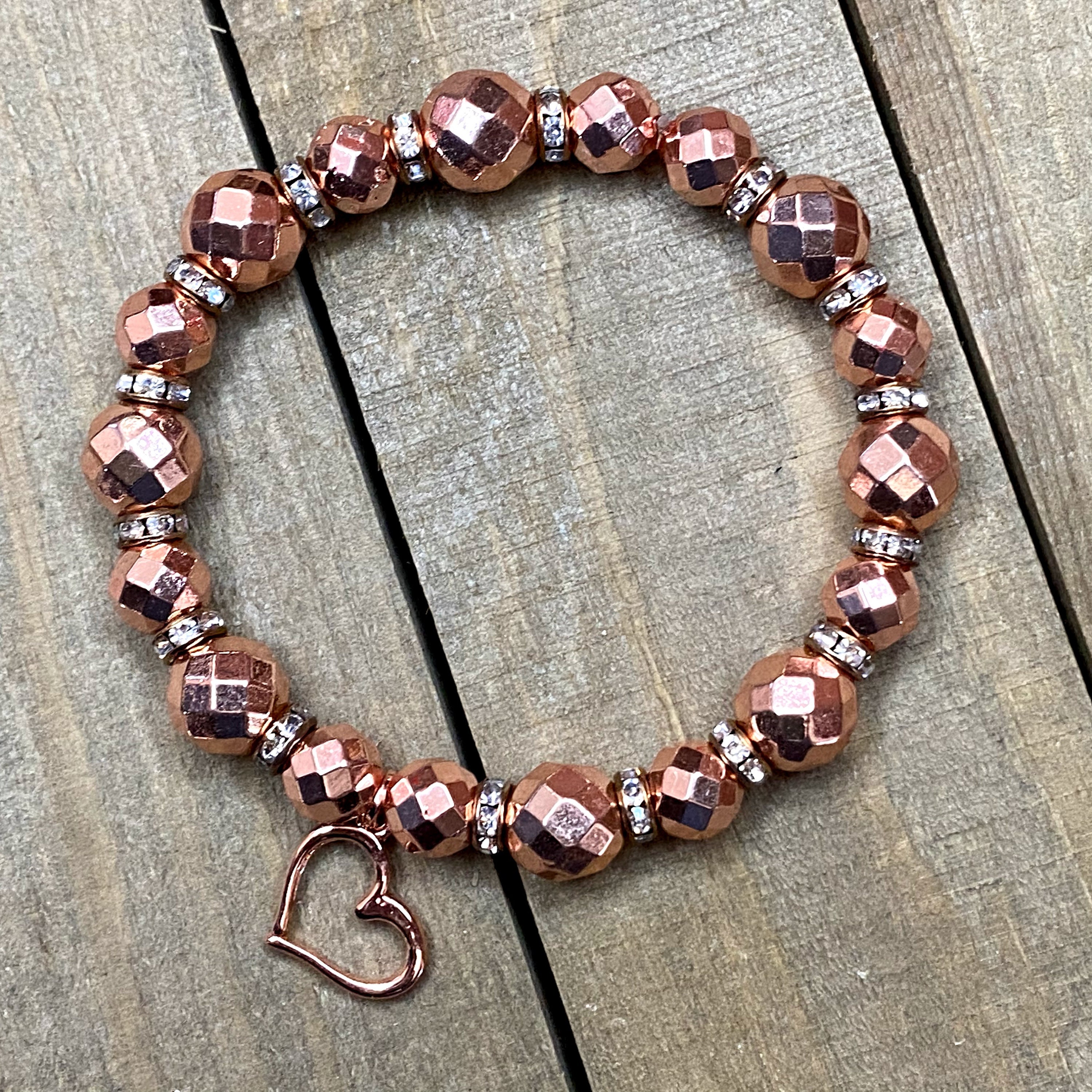 Stretchy Rose Gold Beaded Bracelets | Etsy