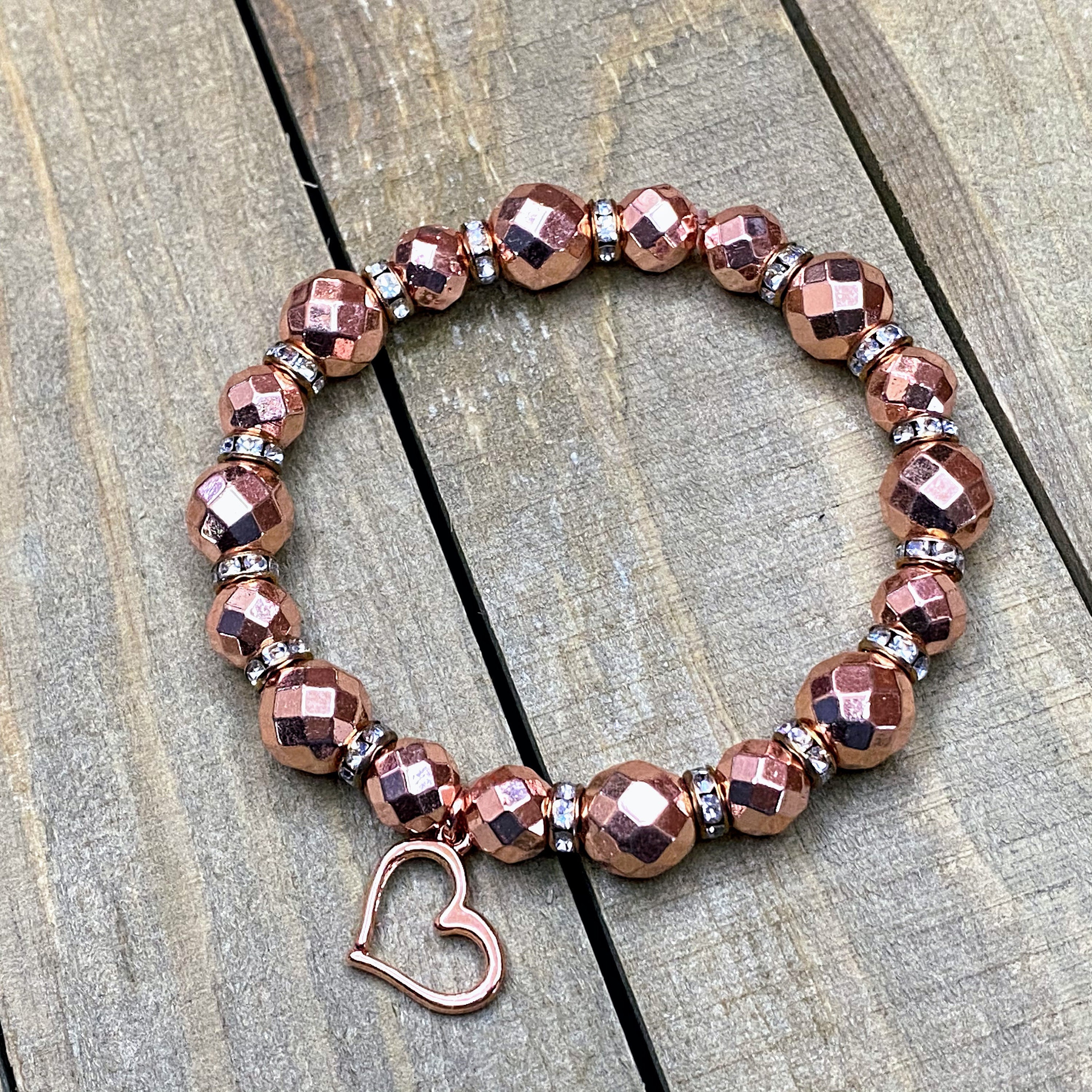 Stretchy Rose Gold Beaded Bracelets - Etsy